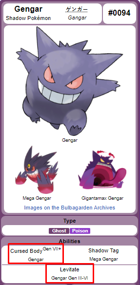 Abilities do Gengar - Sugestões - Fórum otPokémon - Pokémon Online
